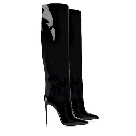 Identita | Shoes | Identita Karen Black Patent Italian Leather Boots ...